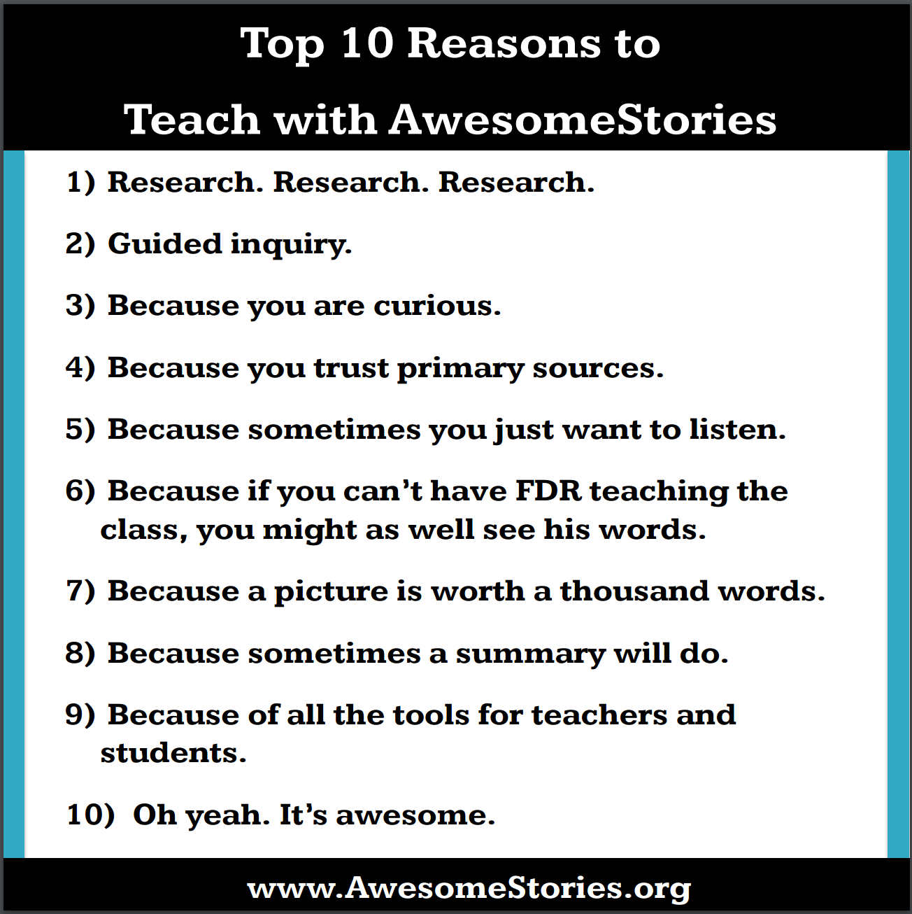 Top 10 Reasons to Teach with AwesomeStories Top 10 Reasons to Teach with AwesomeStories