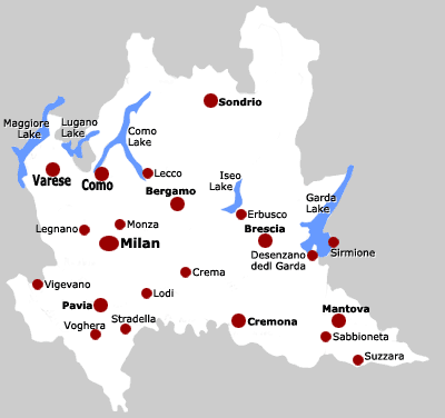 Lombardy Region Of Italy Map Regions
