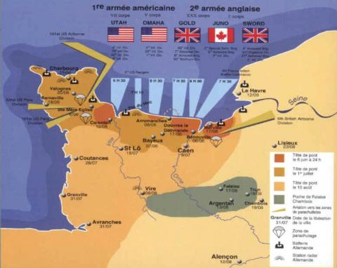 Normandy Operations by Country - Map