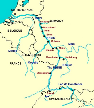 Rhine River - Map
