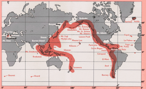 Ring of Fire - Distribution of Volcanoes