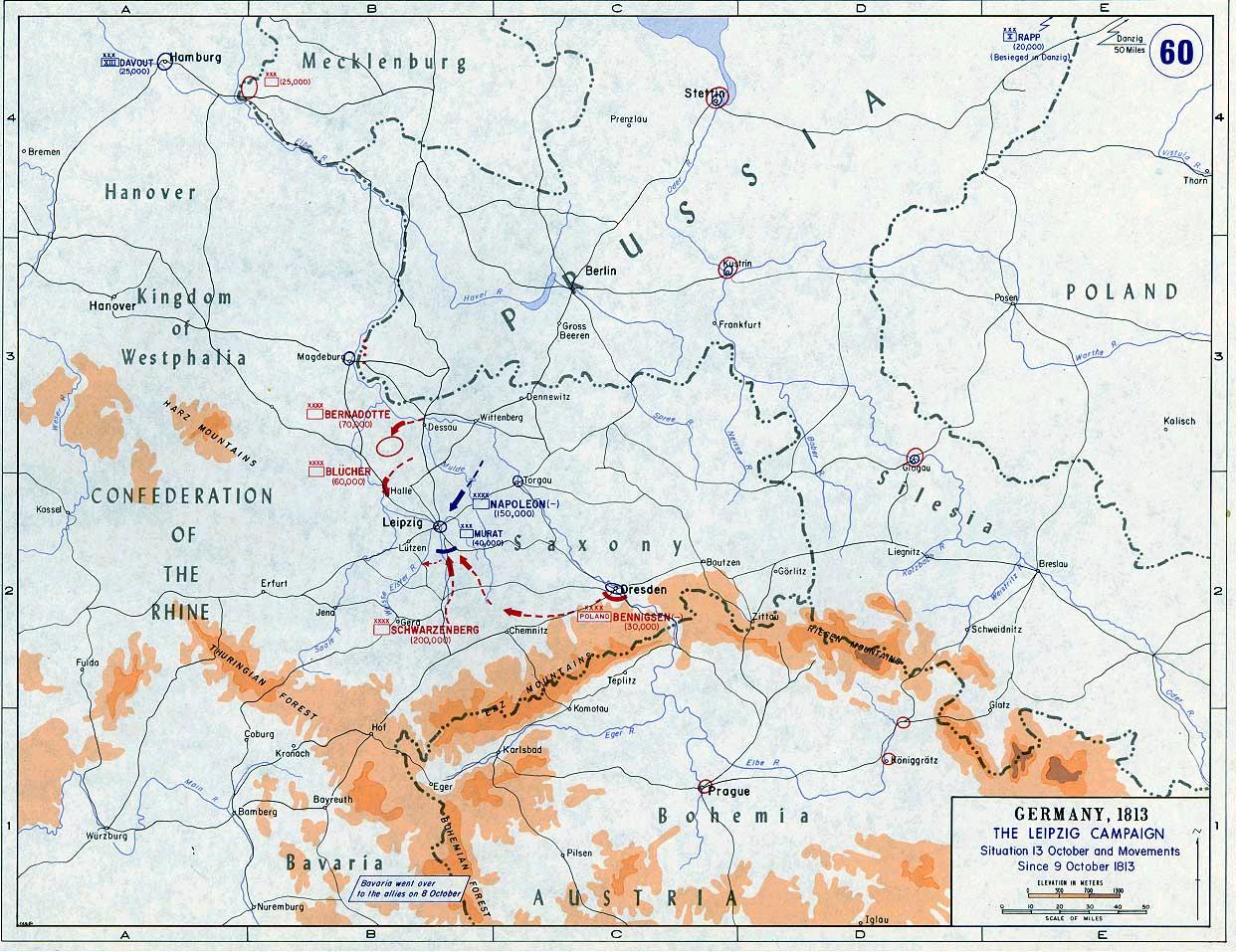 Map of Germany, 1813