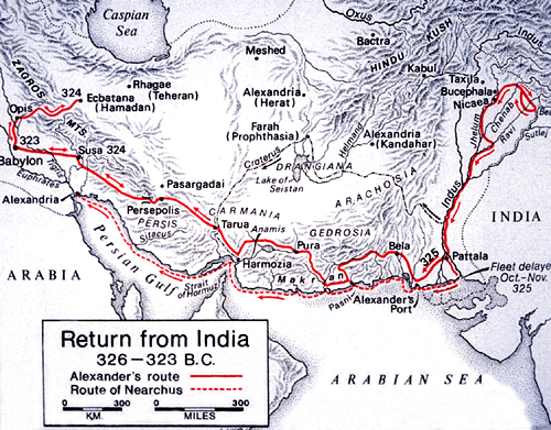 Alexander the Great - Route From India