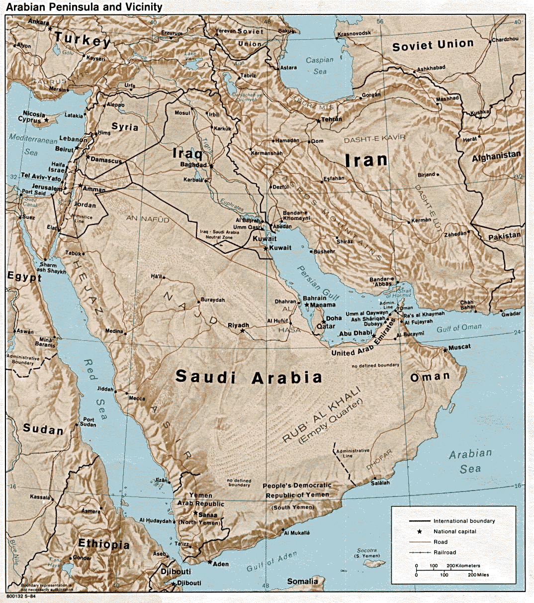 Map Of The Arabian Peninsula